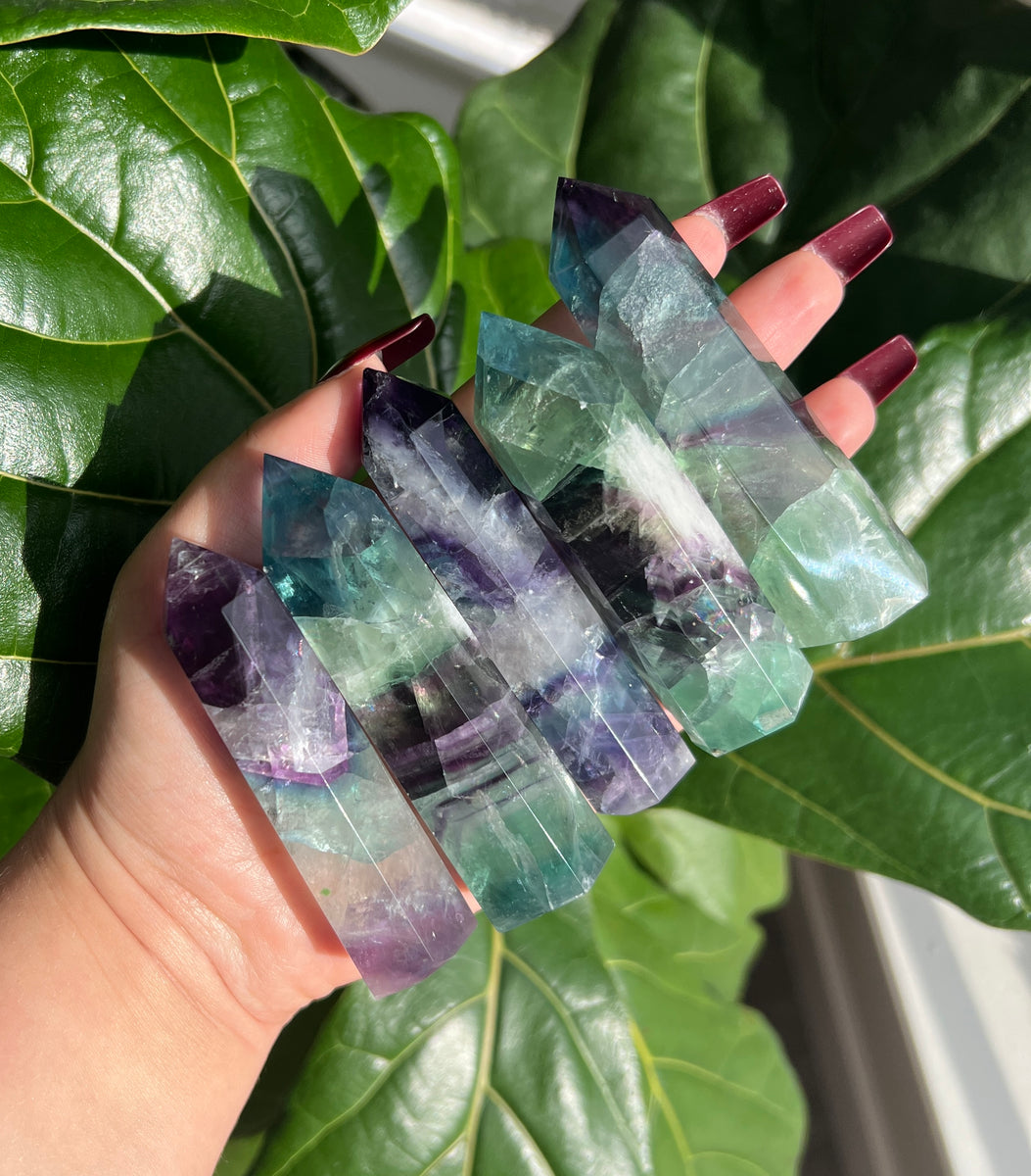 Rainbow Fluorite Tower - Pick Your Own – Faerie Goddess Gems
