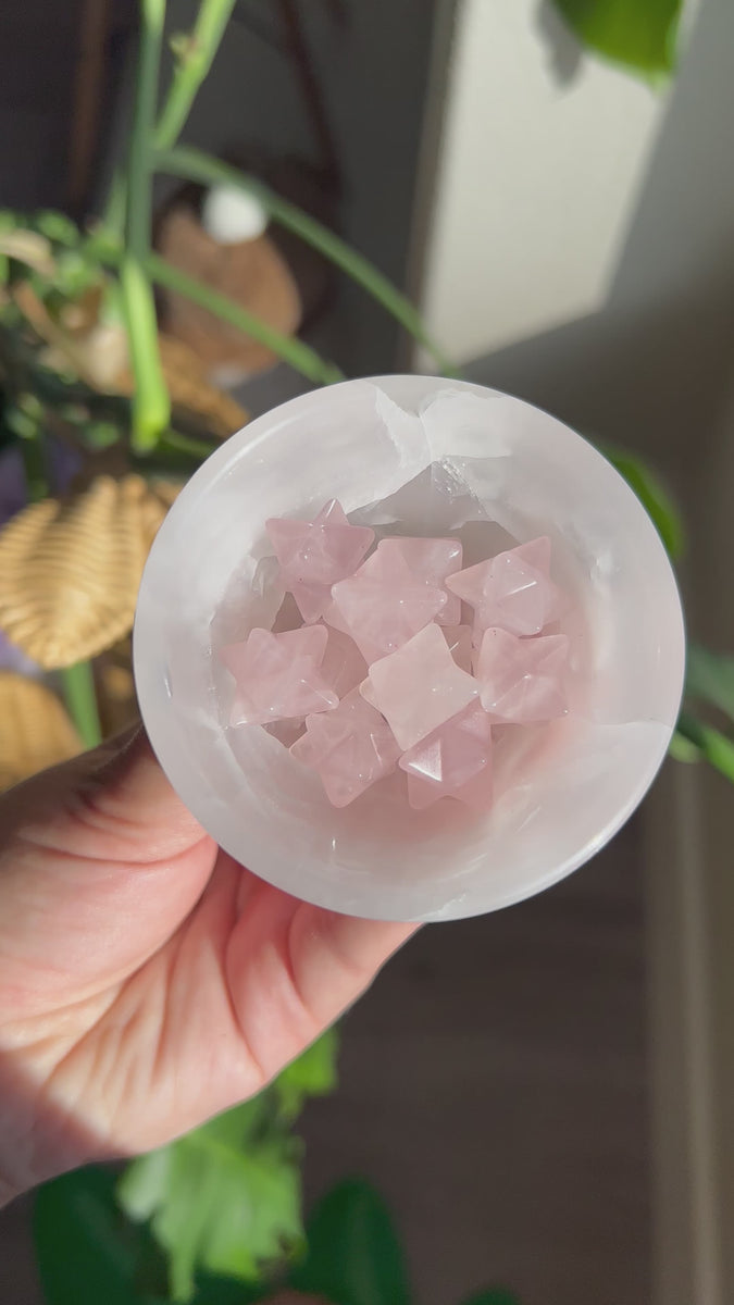 Mini Rose Quartz Merkaba Star – Faerie Goddess Gems